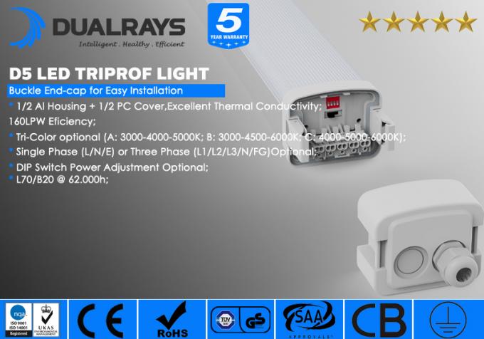 DUALRAYS D5 LED Tri Proof Light 4ft 40W 160LPW Efficiency 0-10V DALI ...